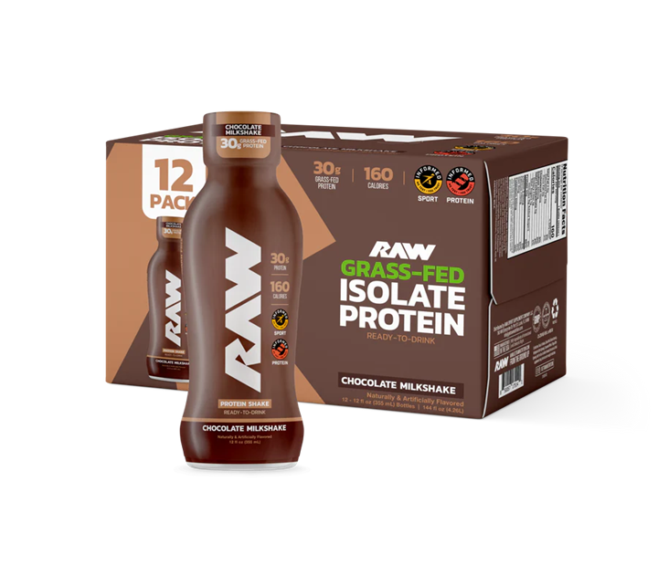 RAW Protein Shake RTD 355ml 12 Pack Box Chocolate Milkshake – Ultimate ...
