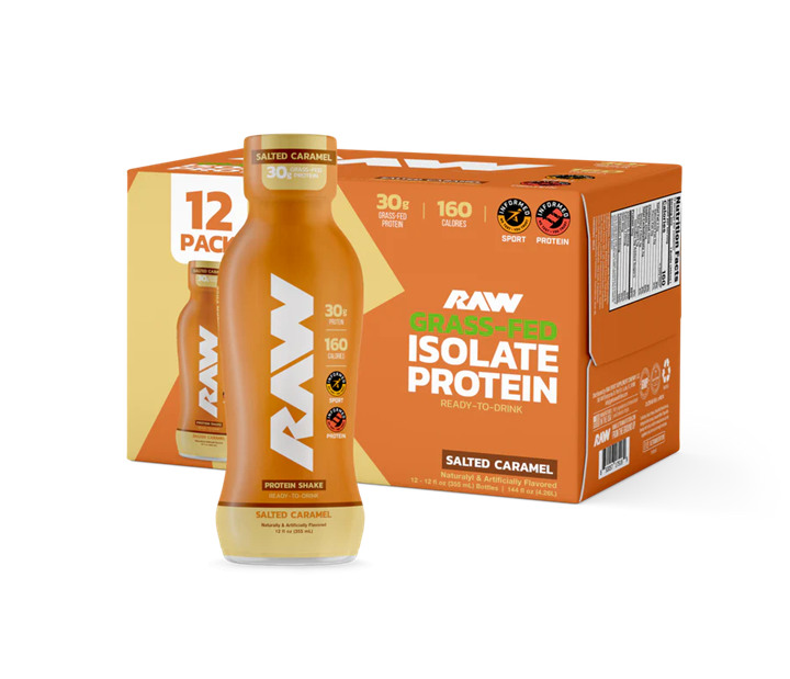 RAW Protein Shake RTD 355ml 12 Pack Box Salted Caramel – Ultimate ...