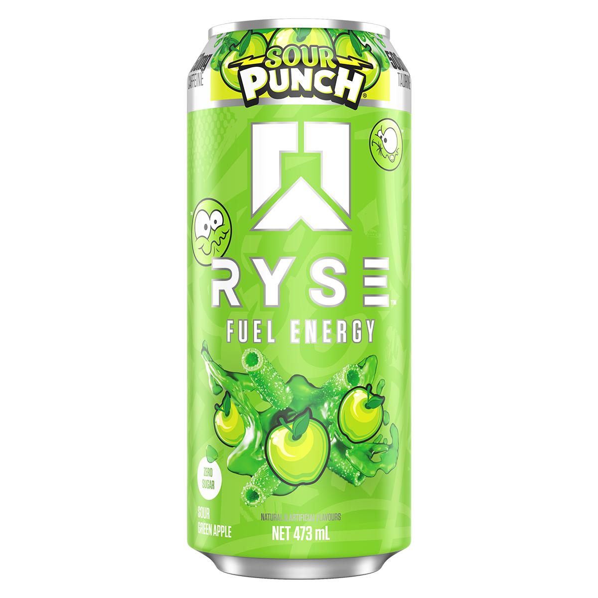 Ryse Fuel Energy RTD 473ml (Boxed 12 pack) Sour Punch Green Apple ...